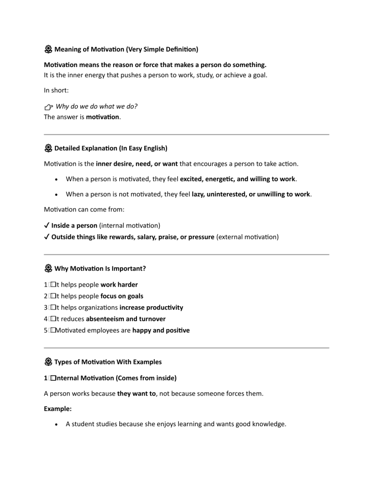 Motivation: Simple Definition and Types