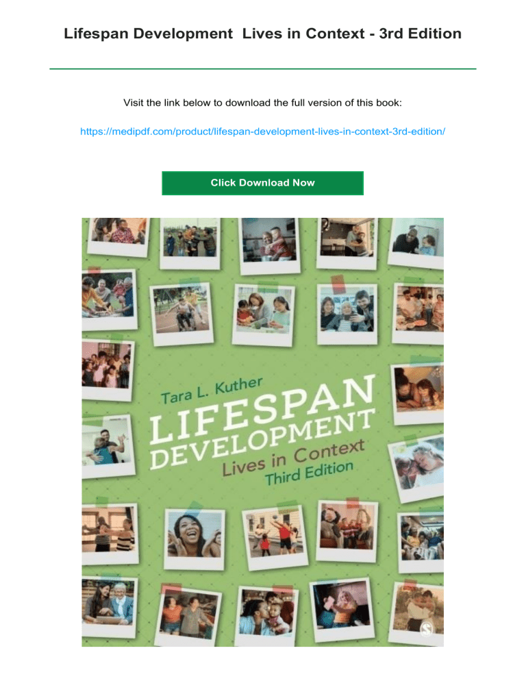 Lifespan Development: Lives in Context 3rd Edition Textbook