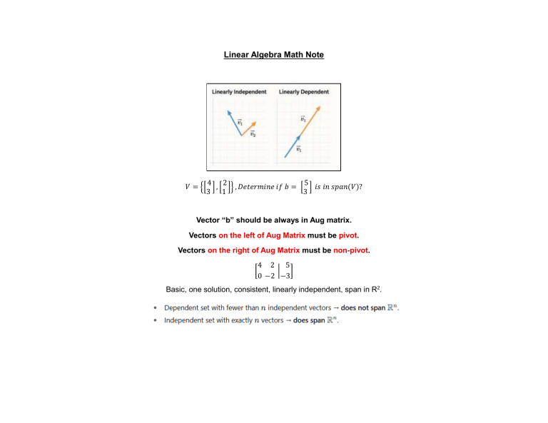 Linear Algebra Lecture Notes: Vectors, Matrices, and Determinants