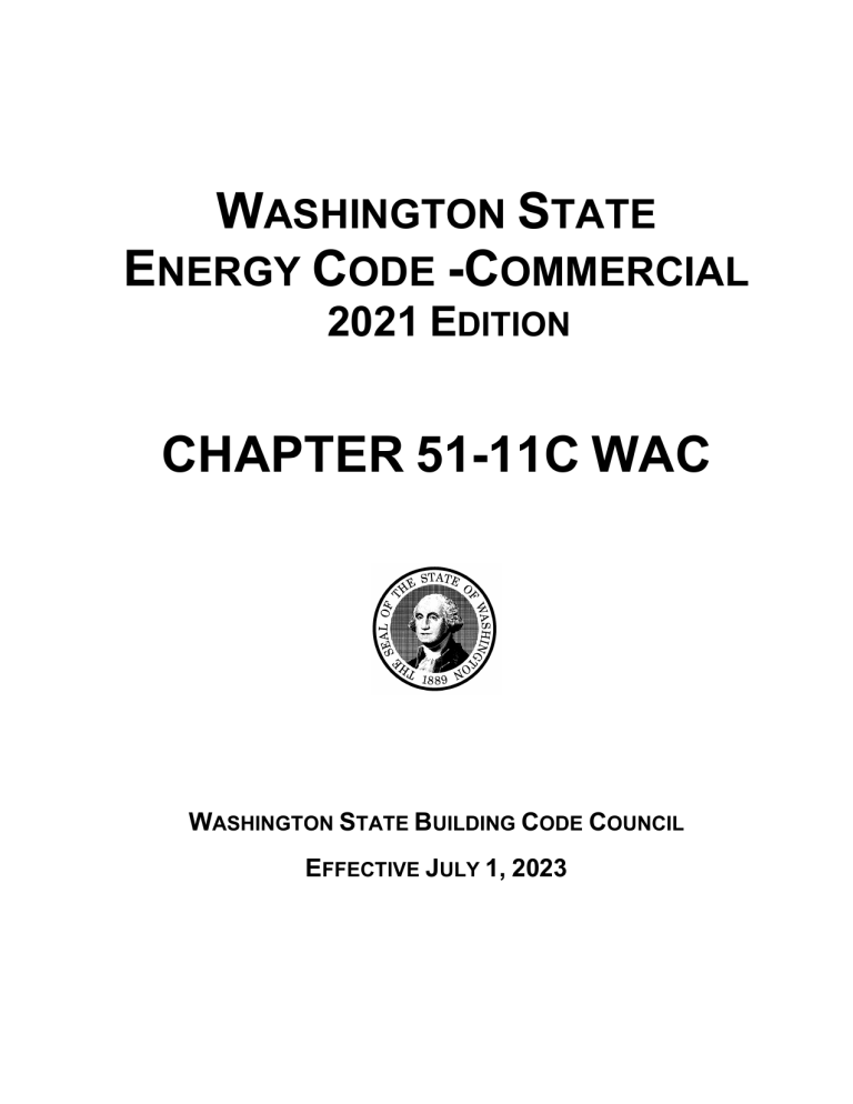 2021 Washington State Energy Code Commercial Provisions