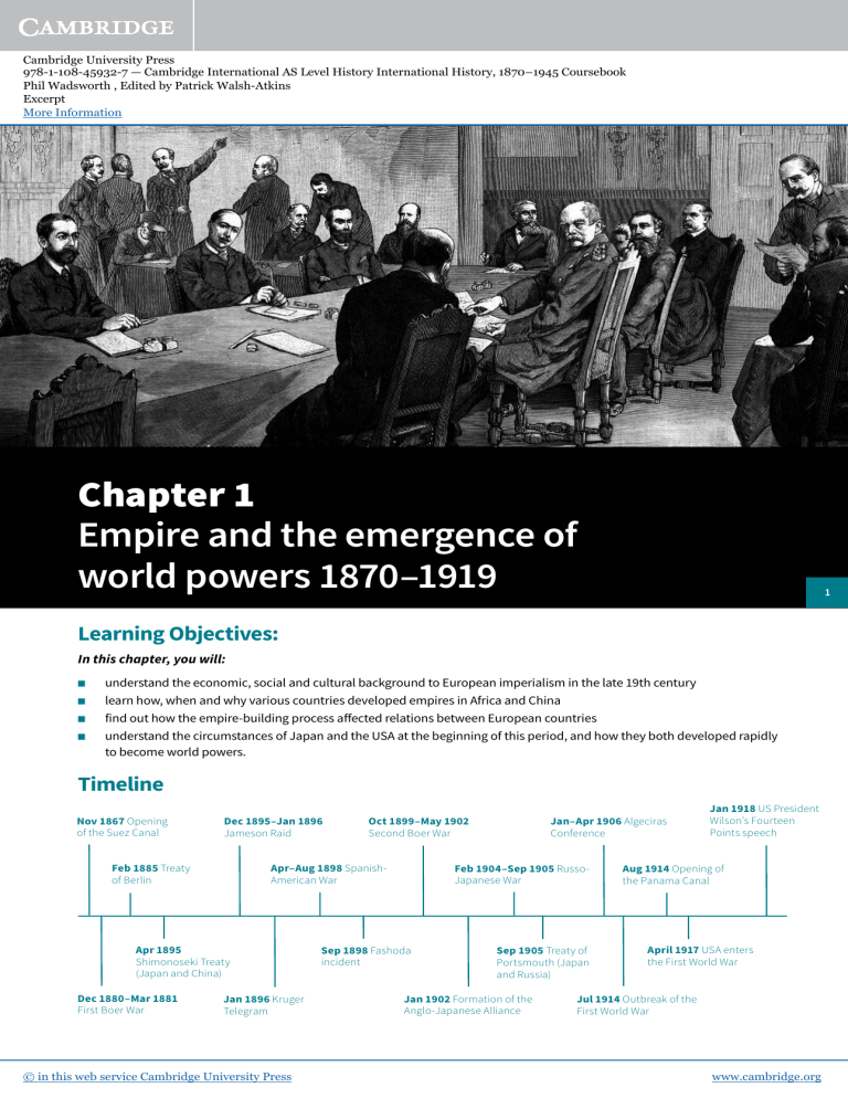 Cambridge AS Level History Coursebook: Empire & World Powers 1870-1919
