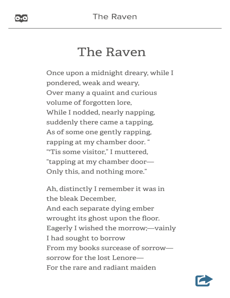 The Raven by Edgar Allan Poem | Full Text & Analysis