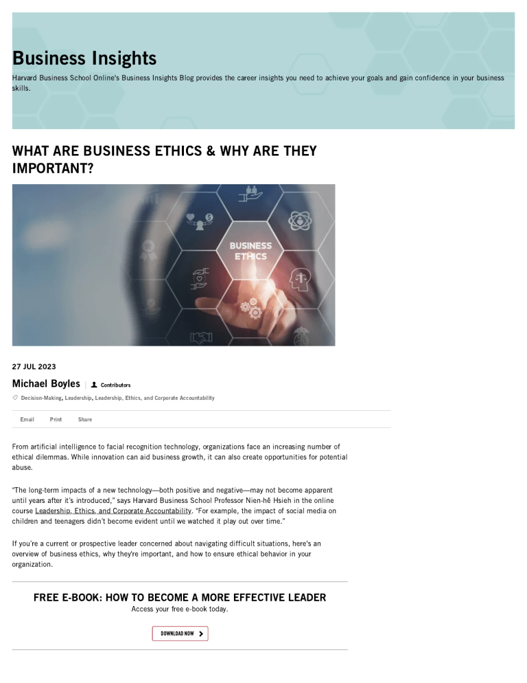What Are Business Ethics & Why Are They Important?