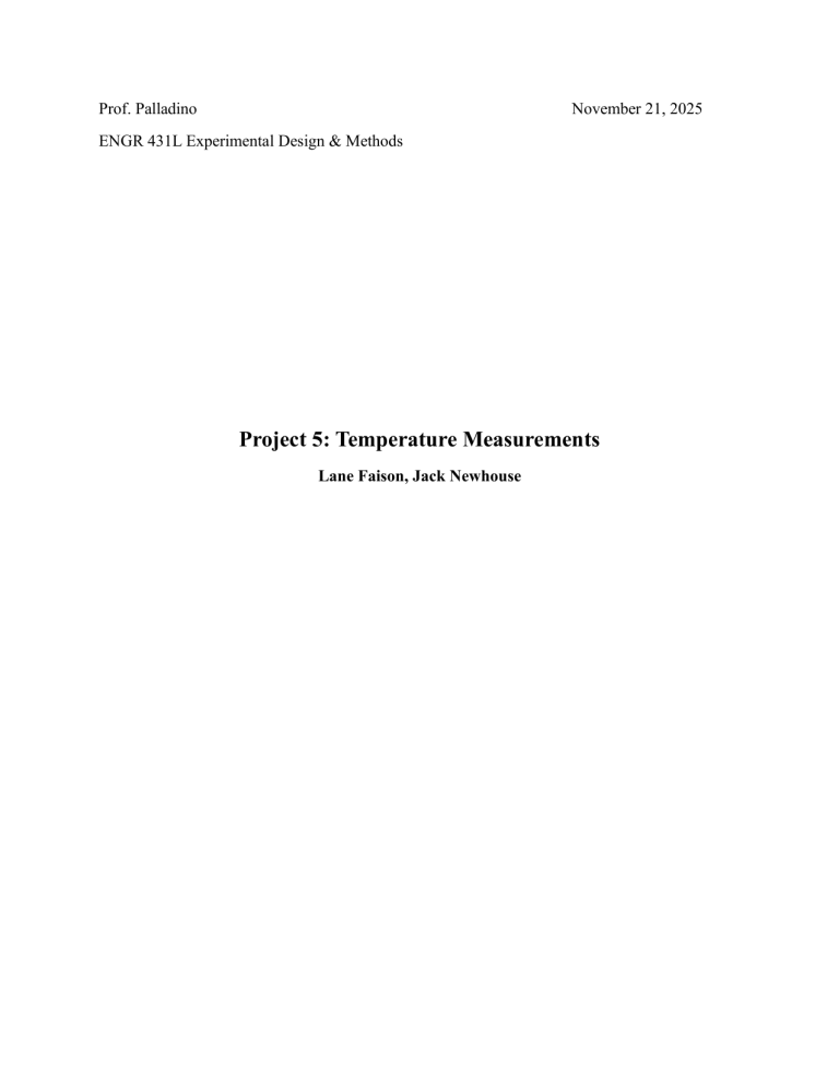 Arduino Temperature Measurement Lab Report