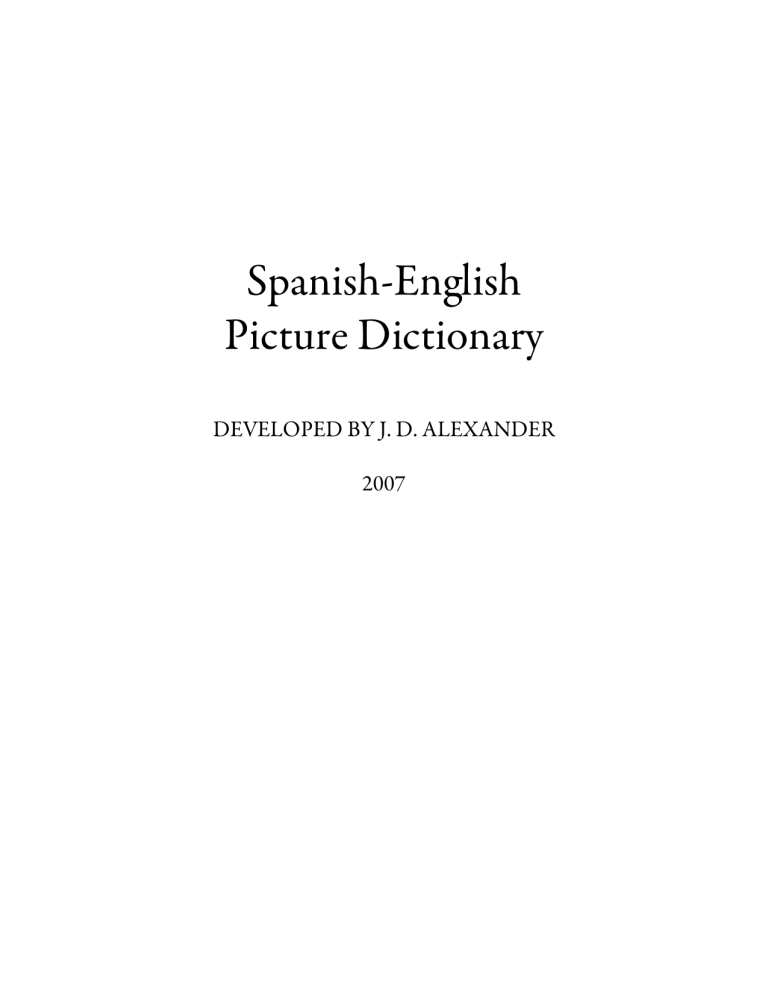 Spanish-English Picture Dictionary for School