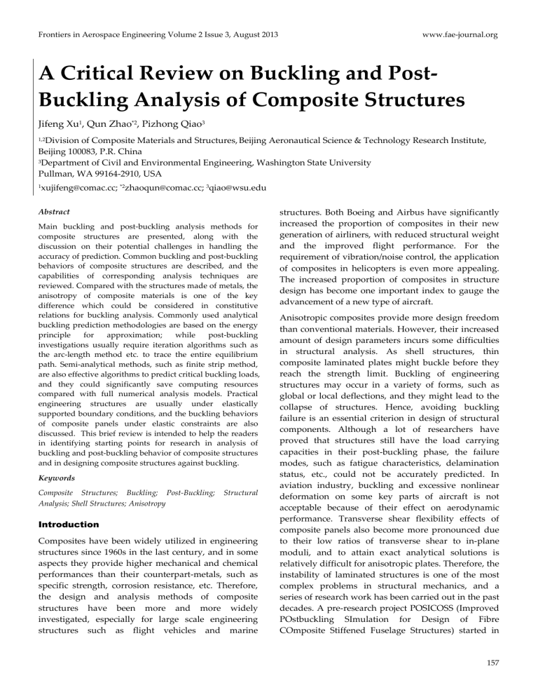 Buckling Analysis of Composite Structures: A Critical Review