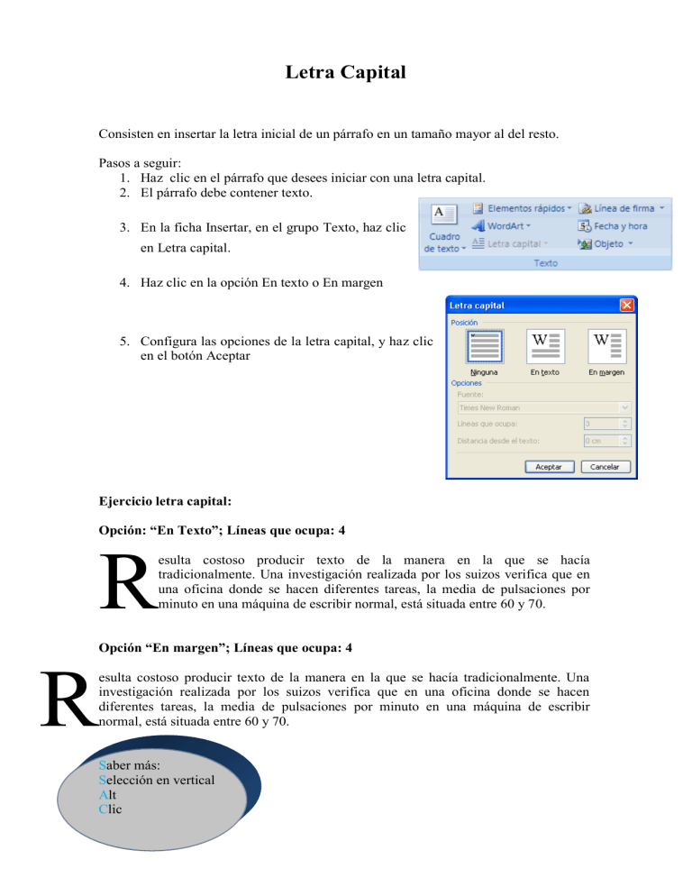 Tutorial de Letra Capital