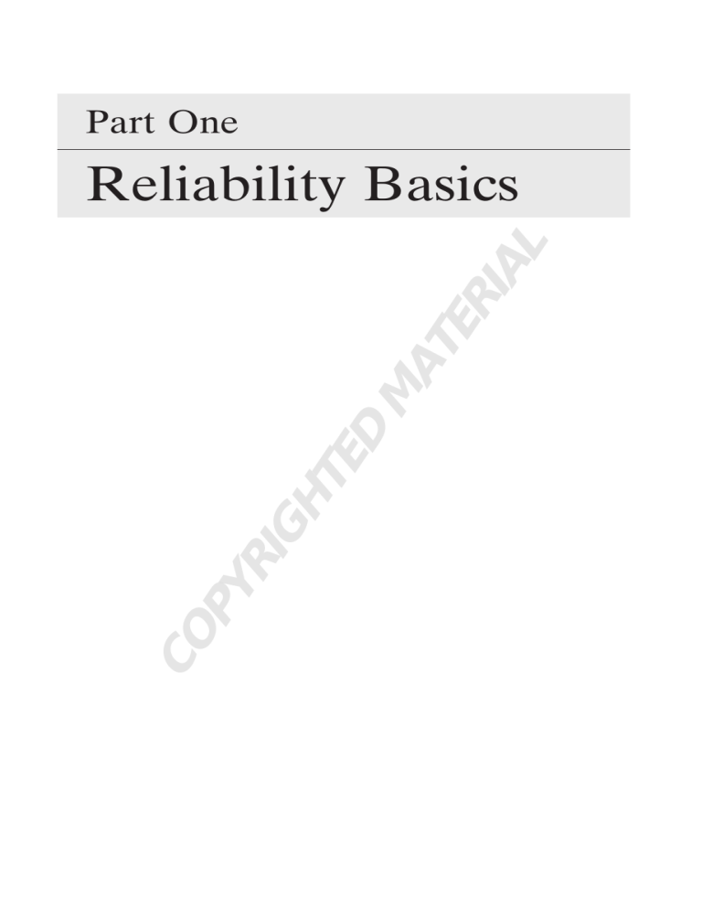 System Reliability & Availability Basics