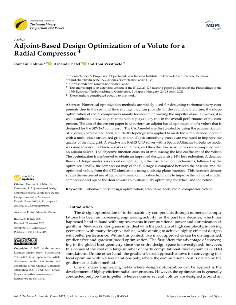 Adjoint Optimization of a Radial Compressor Volute