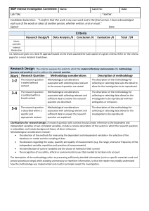 IB Chemistry Internal Assessment Criteria SL & HL Guide