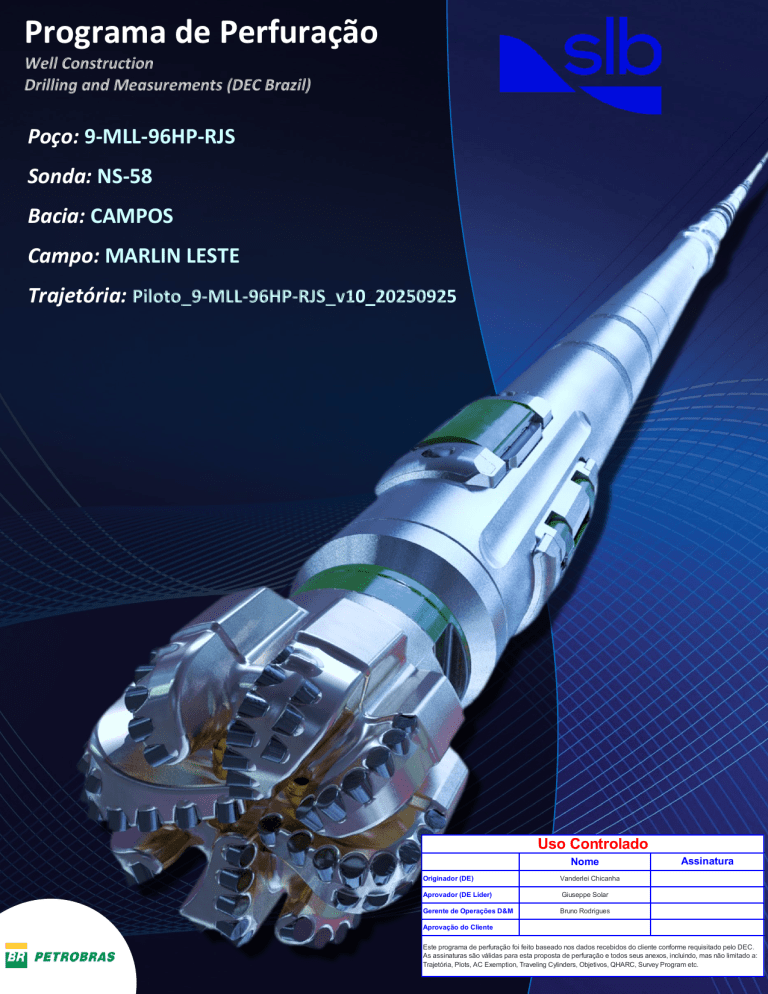 Drilling Program for Well 9-MLL-96HP-RJS in Campos Basin