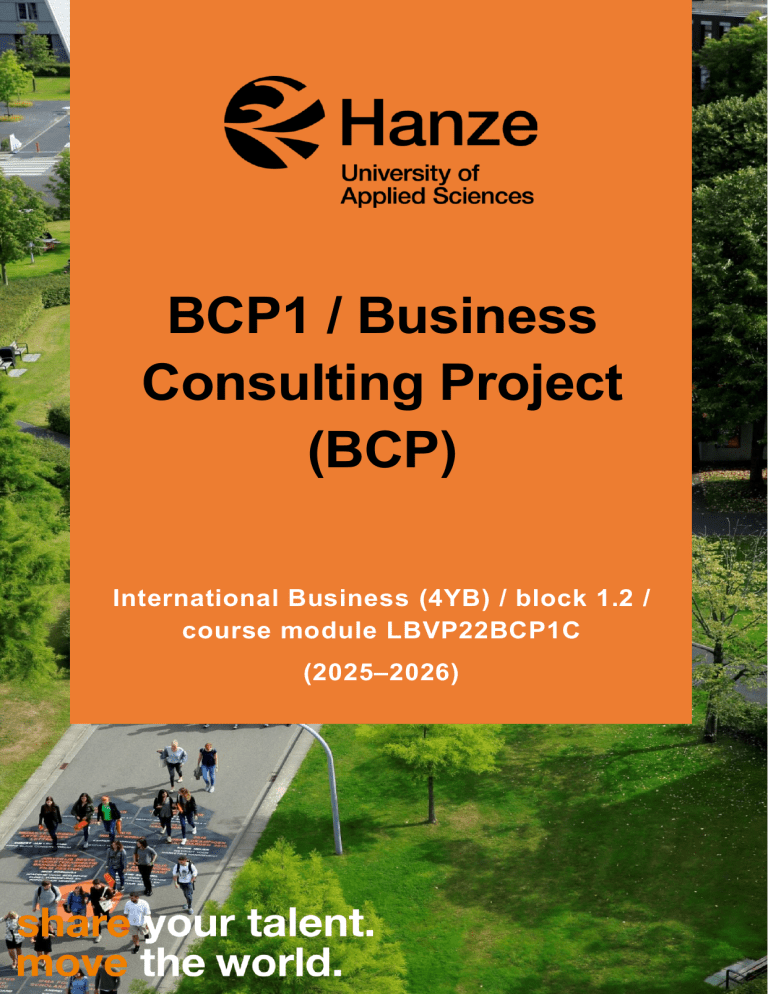 Hanze BCP1 Business Consulting Project Handbook 2025-2026