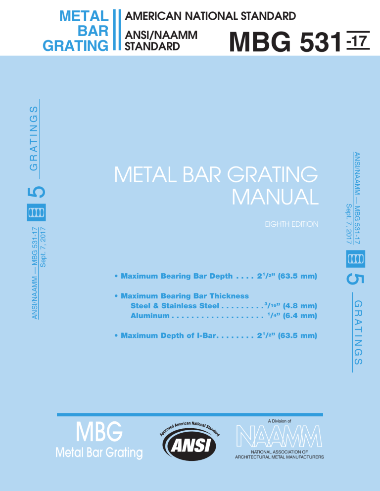 ANSI/NAAMM MBG 531-17 Metal Bar Grating Manual