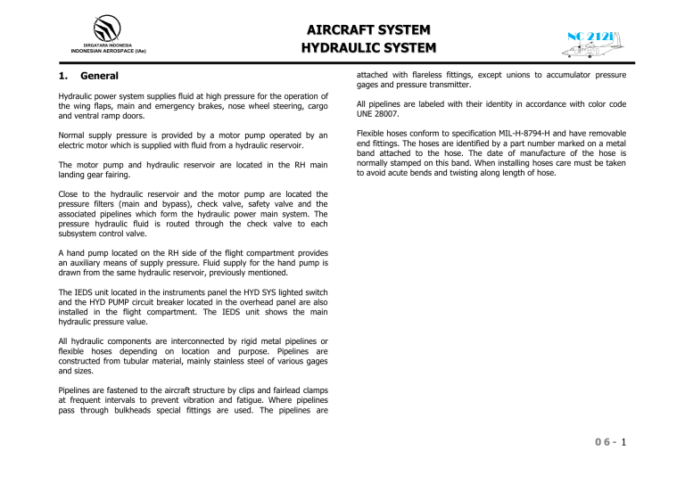 NC212i Aircraft Hydraulic System Technical Manual