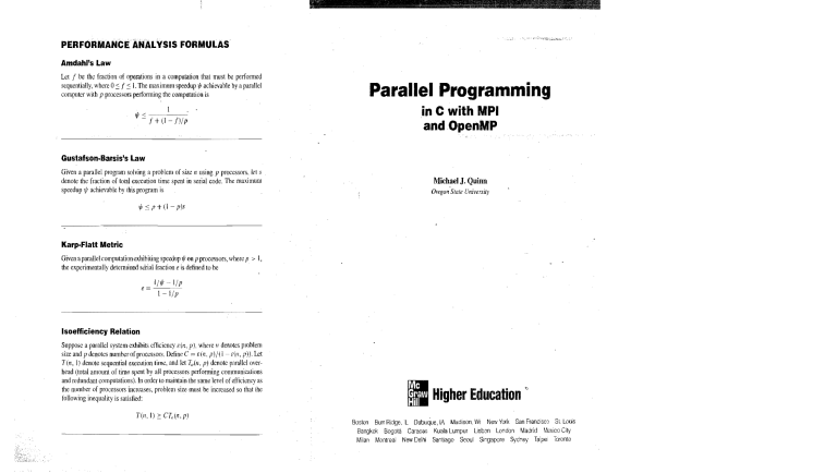 Parallel Programming in C with MPI and OpenMP Textbook