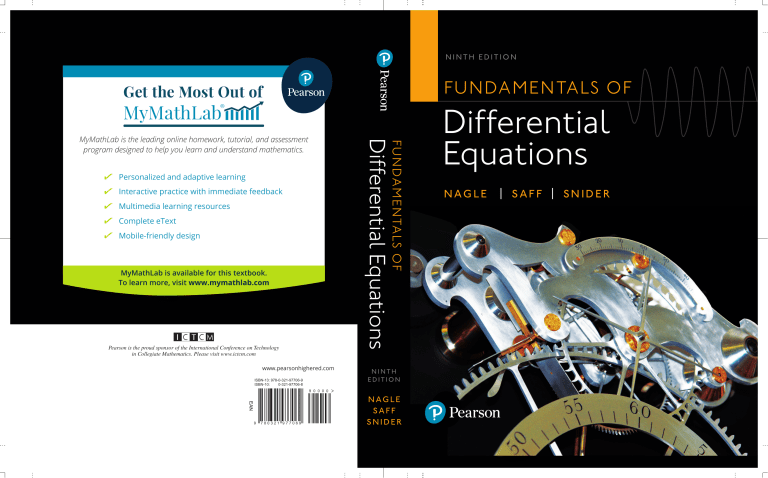Fundamentals of Differential Equations Textbook