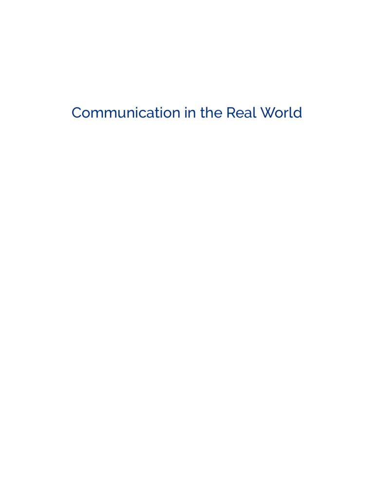 Communication in the Real World: Open Textbook