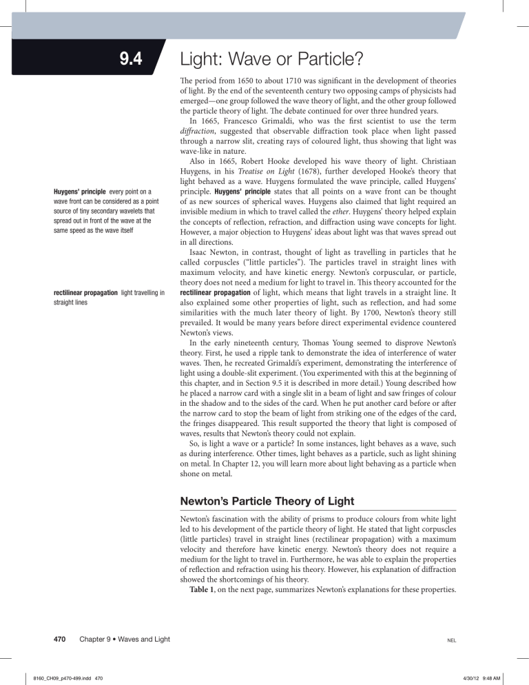 9.4 Light: Wave or Particle? - Physics Textbook Chapter