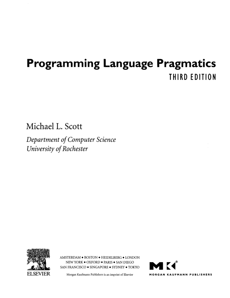 Programming Language Pragmatics 3rd Ed. by Michael L. Scott