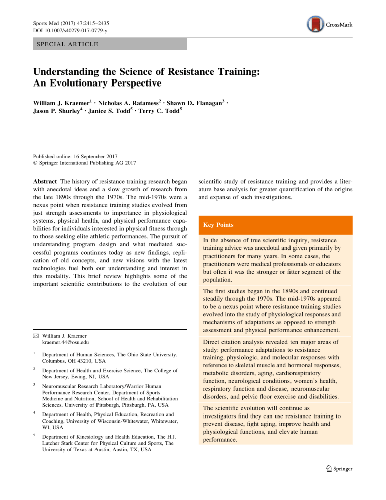 Science of Resistance Training History