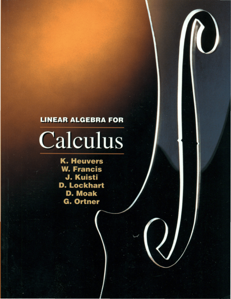 Linear Algebra for Calculus Textbook