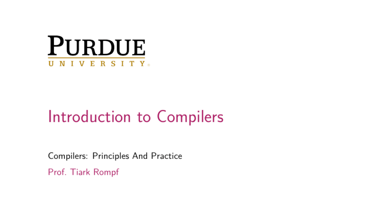 Compiler Design Course: Principles & Practice