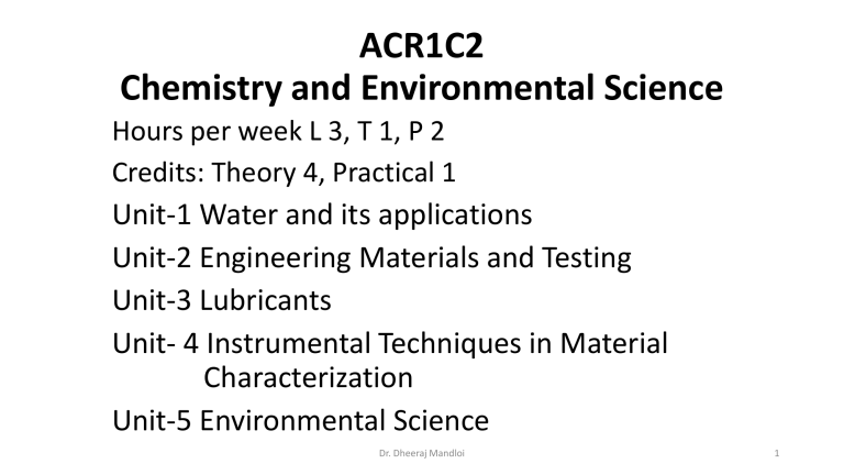 Engineering Materials and Testing Lecture Notes