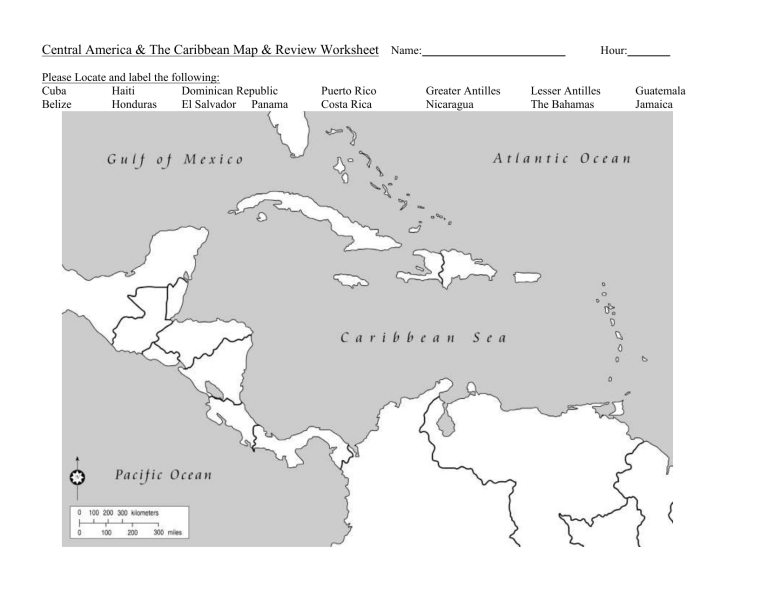 central america map-review 1