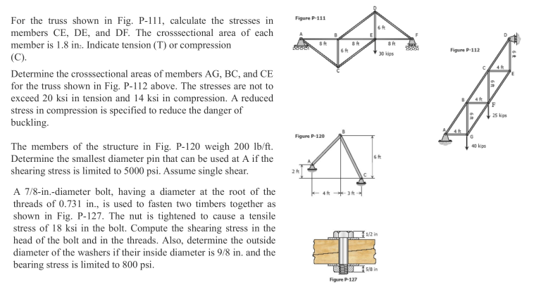 Strength of Materials: Truss Analysis and Stress Problems