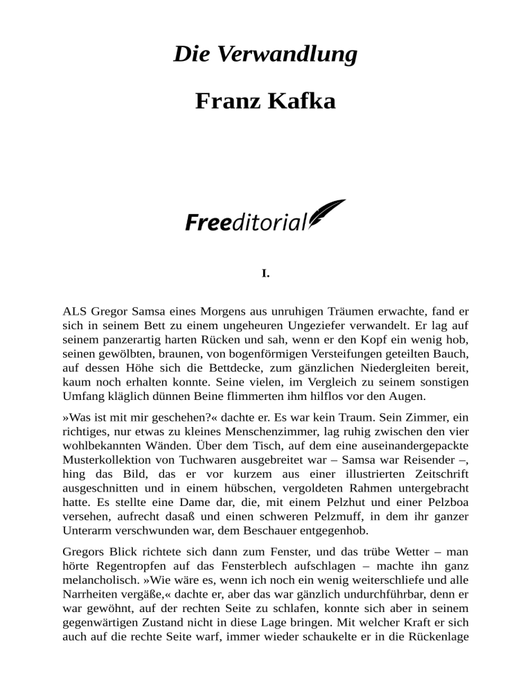 Die Verwandlung von Franz Kafka: Volltext und Analyse