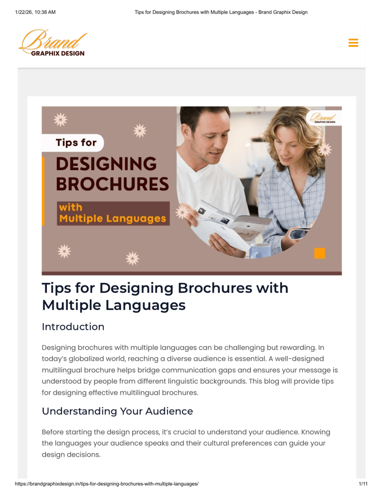 Tips for Designing Multilingual Brochures | Brand Graphix Design