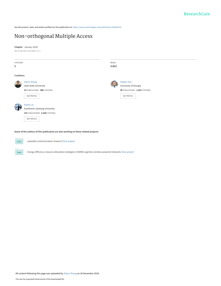 Non-orthogonal Multiple Access NOMA Chapter