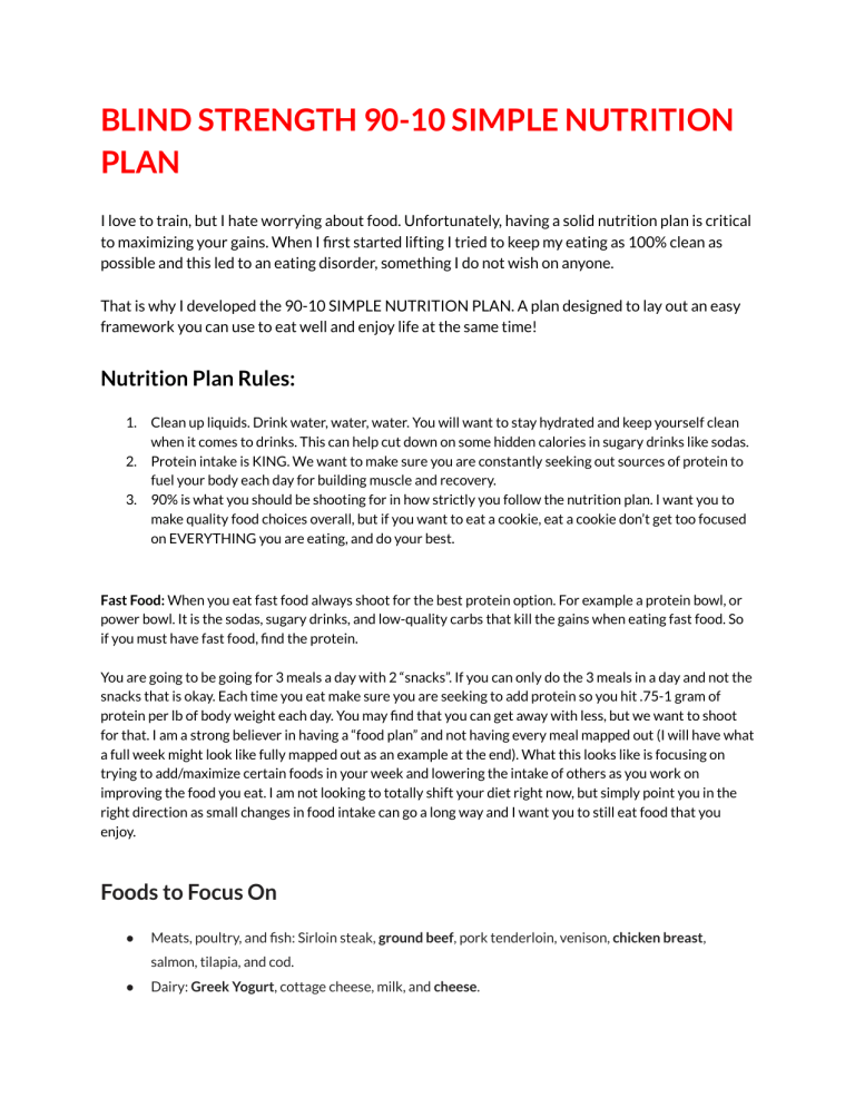 90-10 Nutrition Plan: Simple Fitness Diet Guide