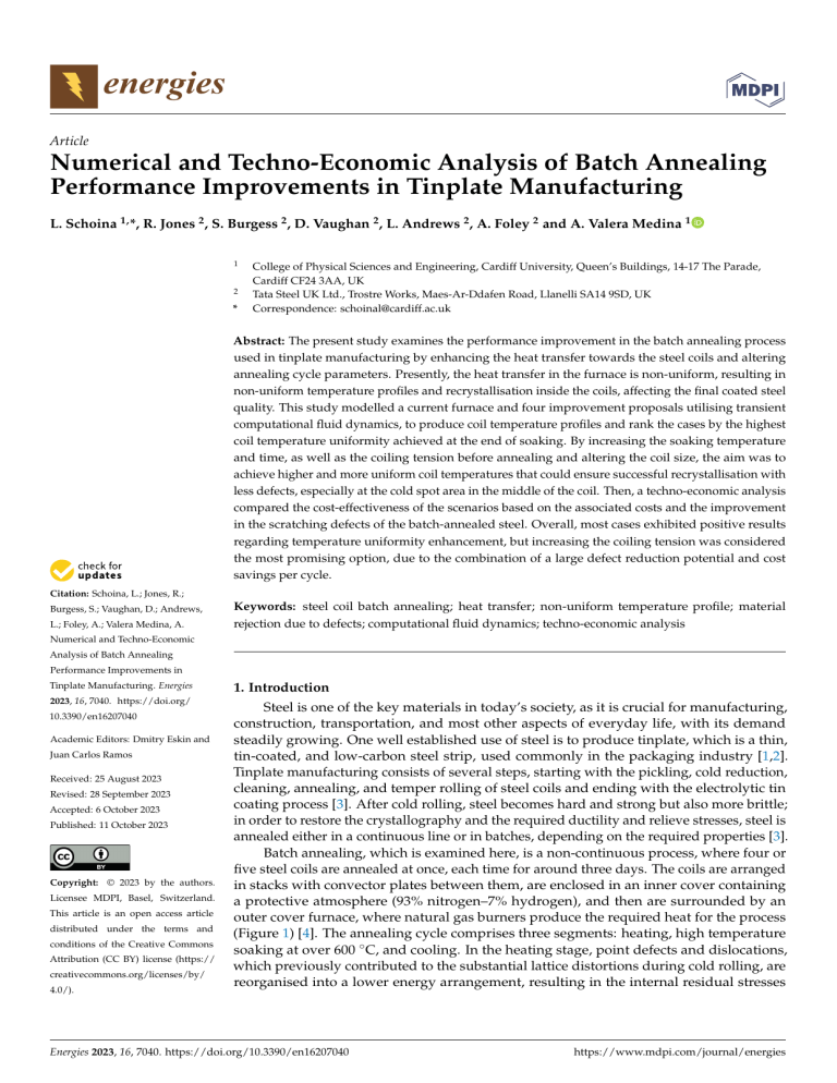 Batch Annealing Performance Improvements in Tinplate Manufacturing