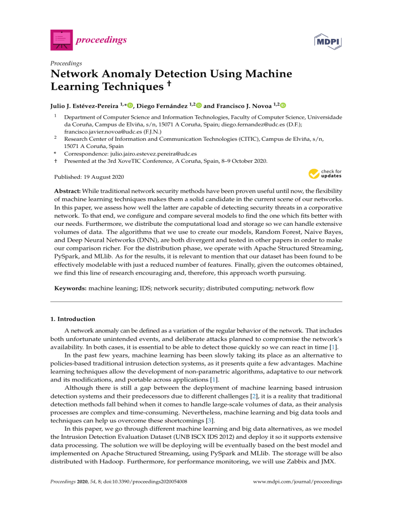 Network Anomaly Detection Using Machine Learning Techniques