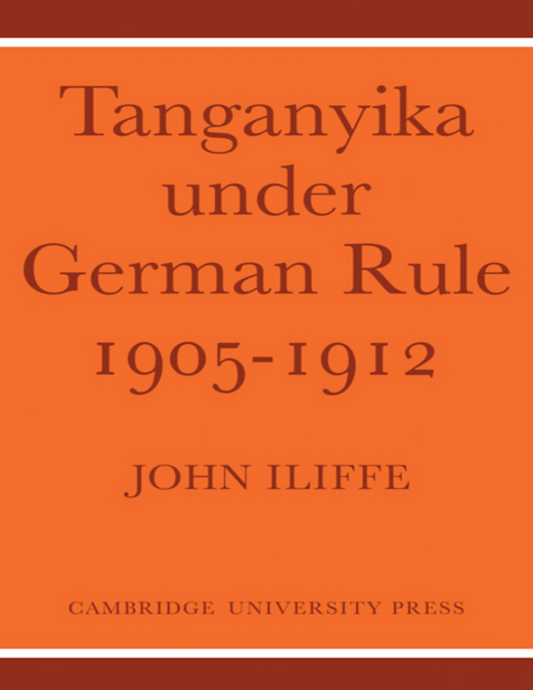 Tanganyika Under German Rule 1905-1912