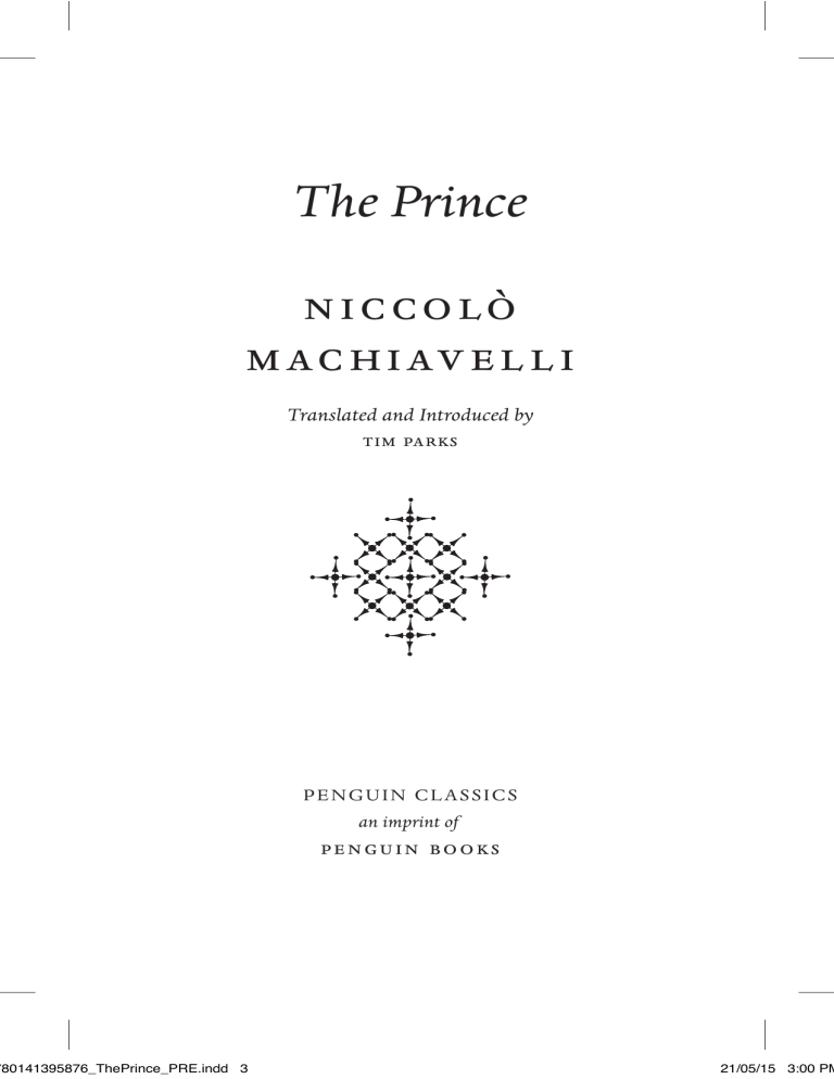 The Prince by Niccolò Machiavelli: Political Treatise