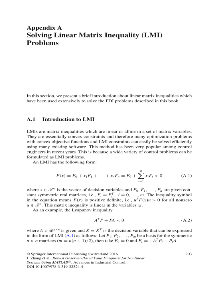 Solving LMI Problems with MATLAB: A Control Engineering Tutorial