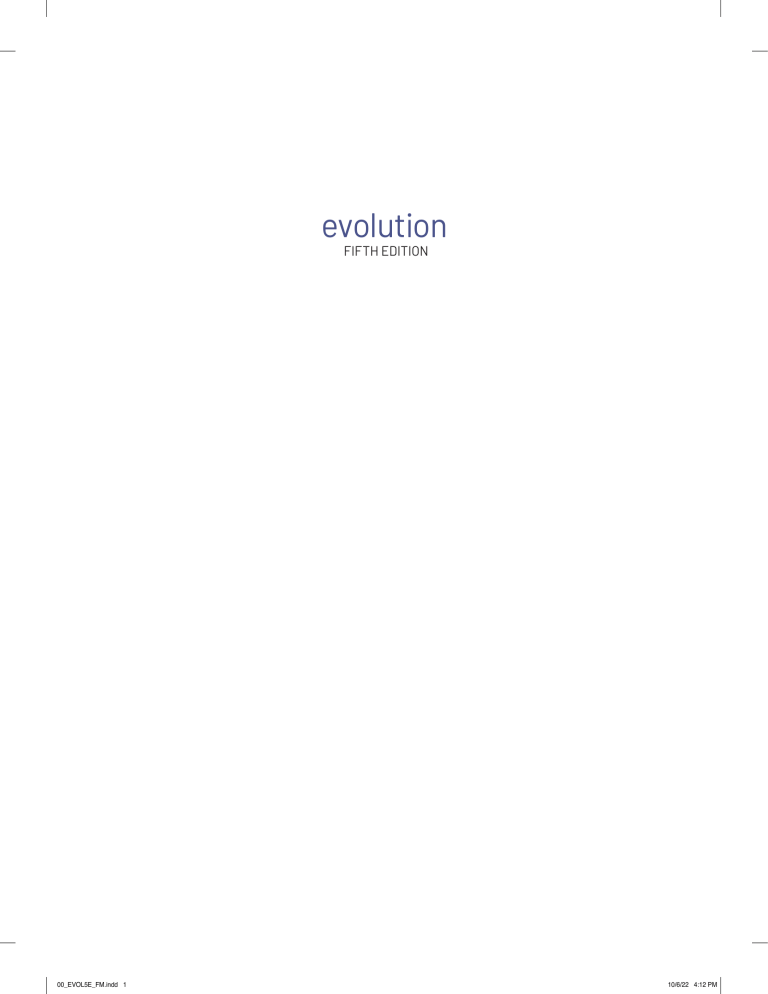 Evolution Fifth Edition Textbook by Futuyma & Kirkpatrick