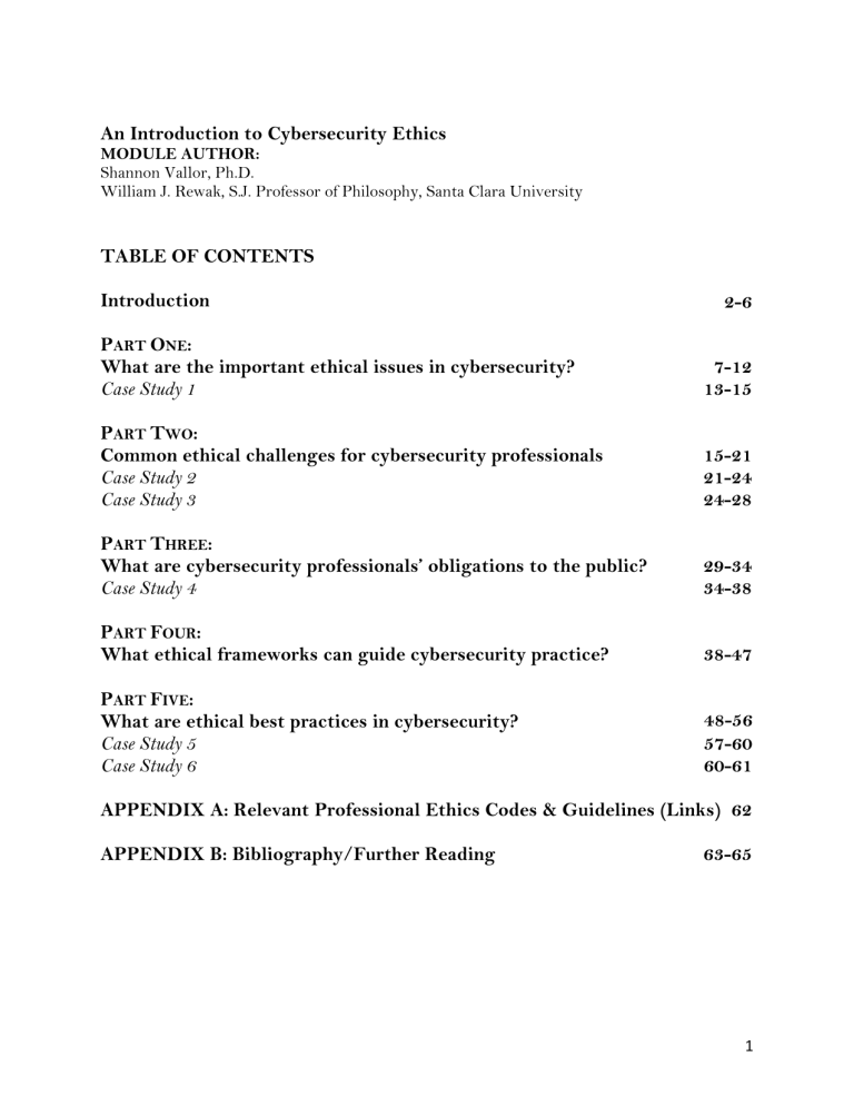 Introduction to Cybersecurity Ethics