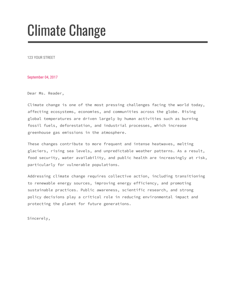 Climate change essay