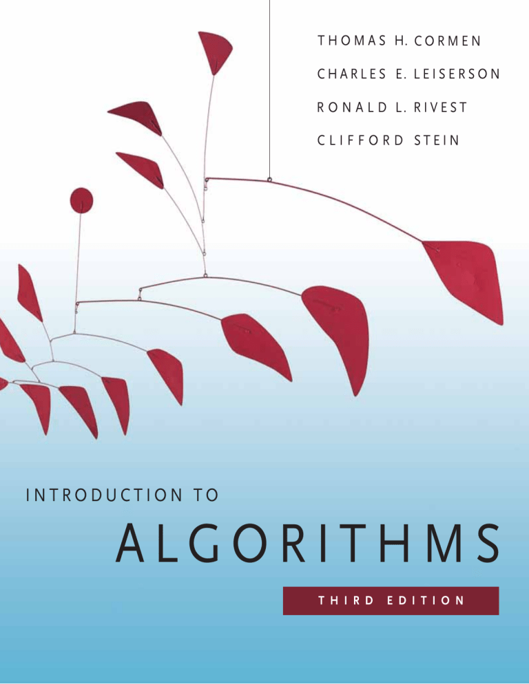 Introduction to Algorithms 3rd Edition Textbook