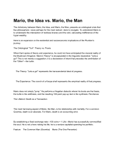 Mario The Idea Vs Mario The Man Philosophy Essay