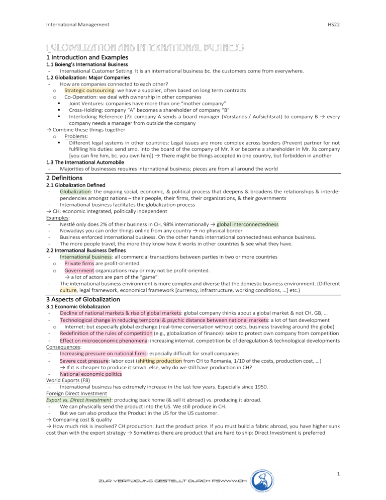 Globalization and International Business: Introduction