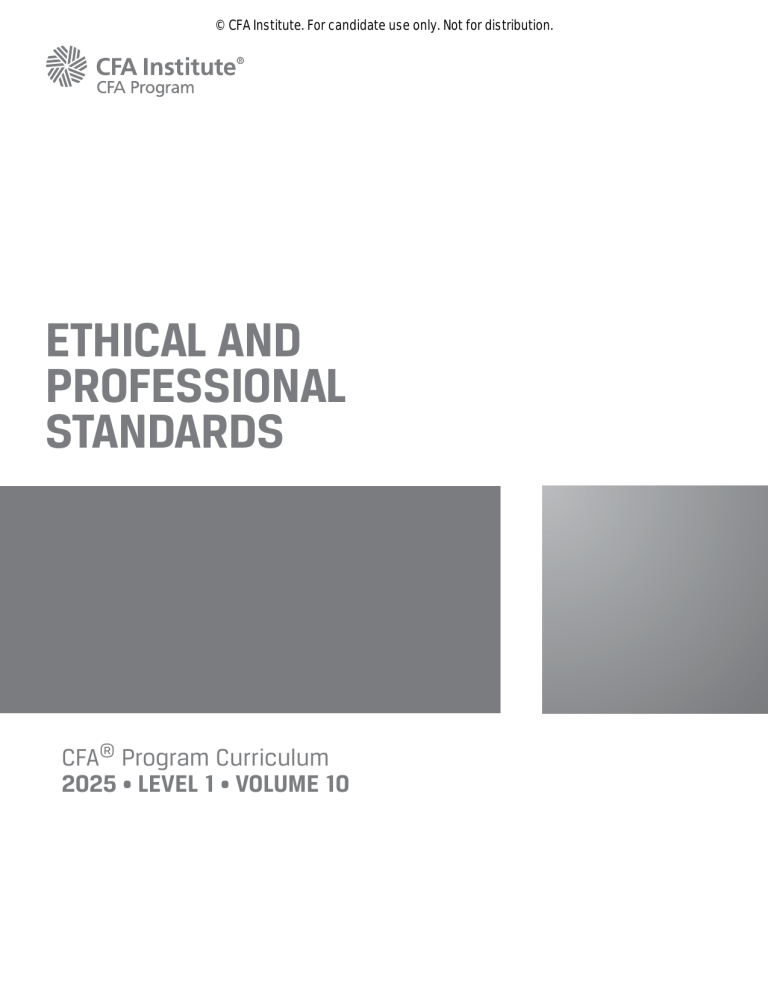 CFA Level 1 Ethical and Professional Standards 2025