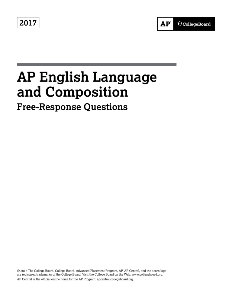 2017 AP English Language & Composition Free-Response Questions