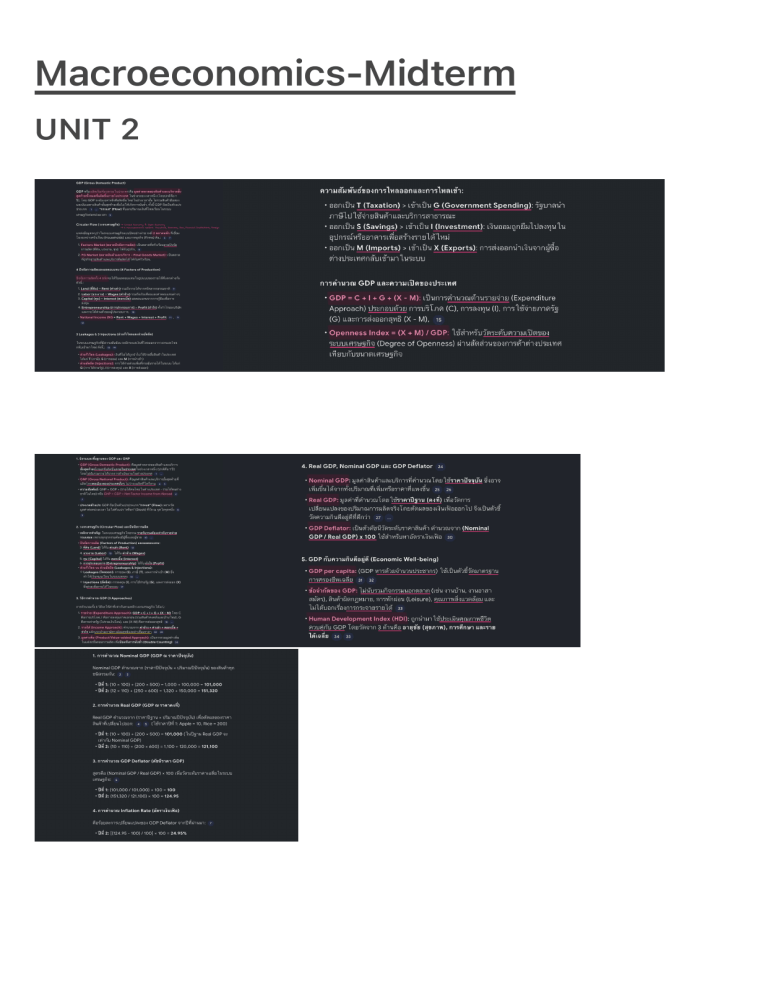 Macroeconomics Midterm Study Guide Unit 2