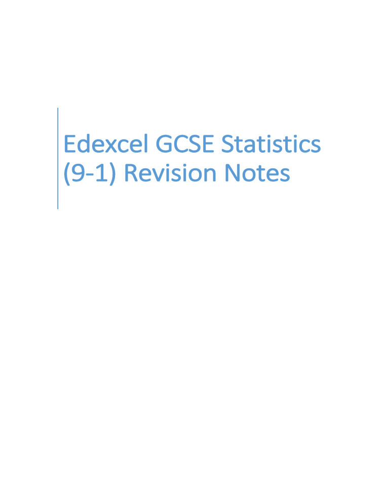 Edexcel GCSE Statistics (9-1) Revision Notes