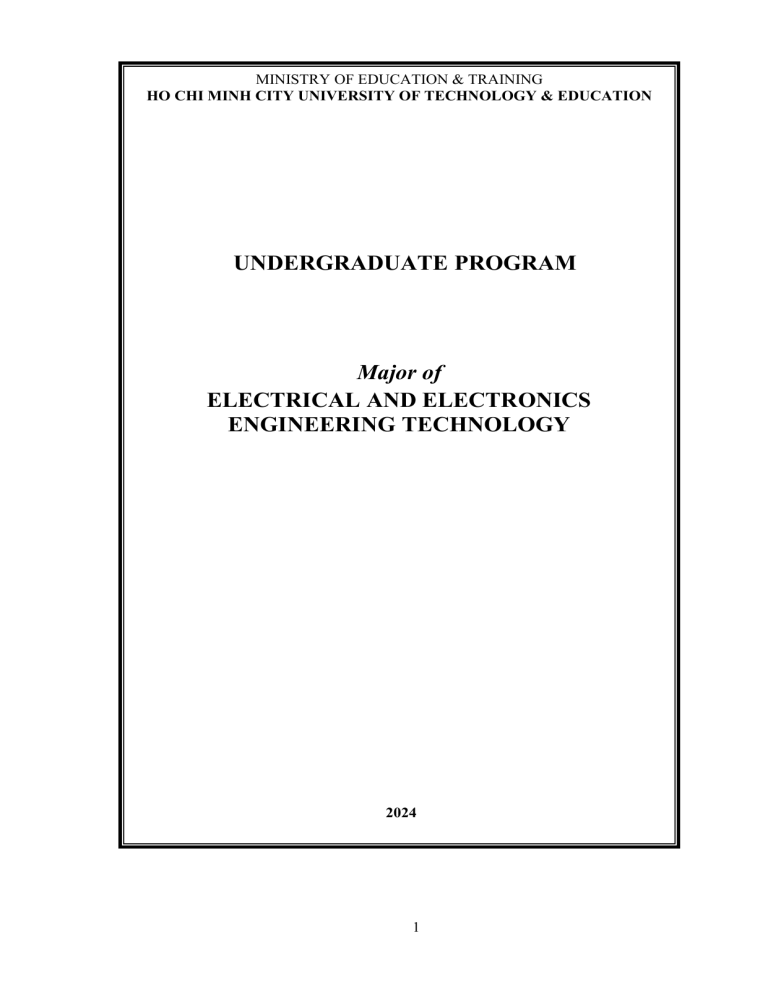 Electrical and Electronics Engineering Technology Undergraduate Program ...
