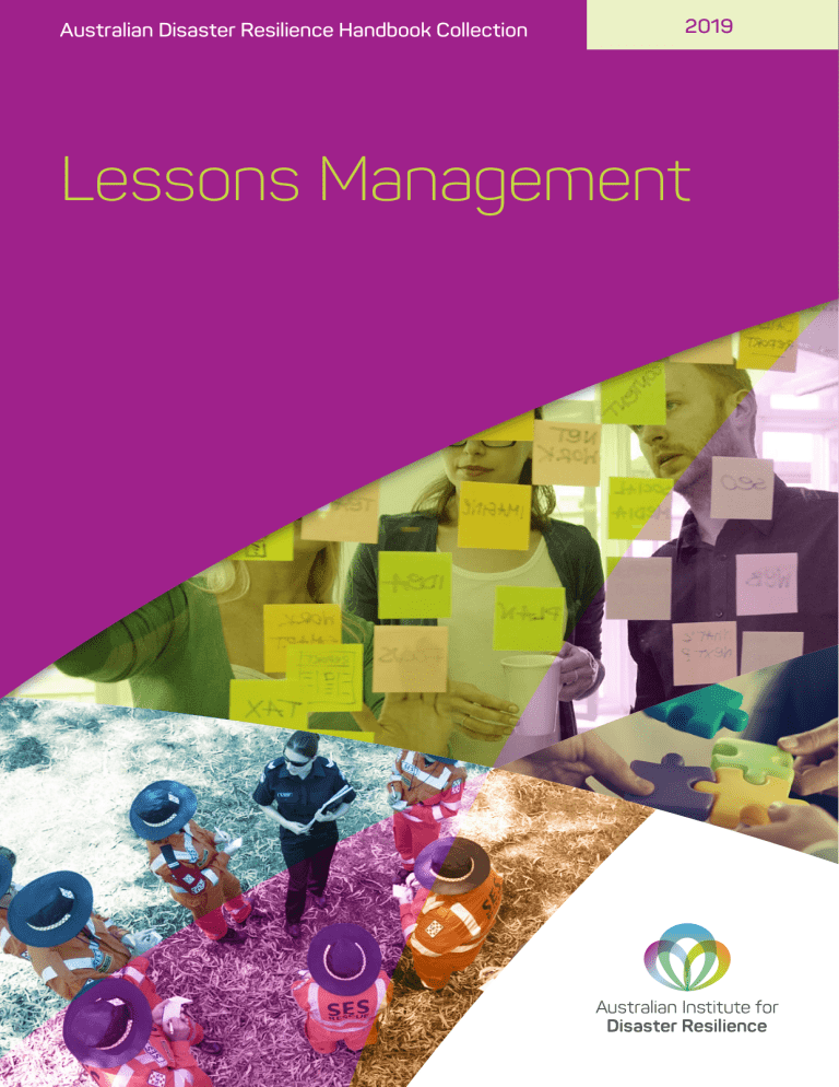 Lessons Management Handbook: Australian Disaster Resilience 2019